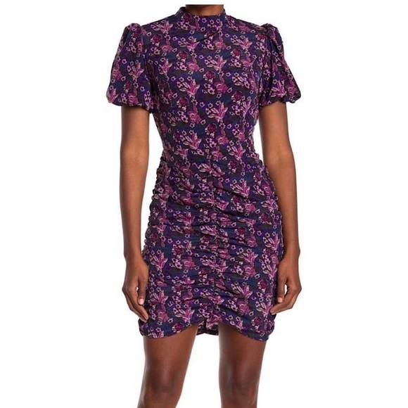Melrose and Market | Dresses | Melrose And Market Purple Floral Puff ...